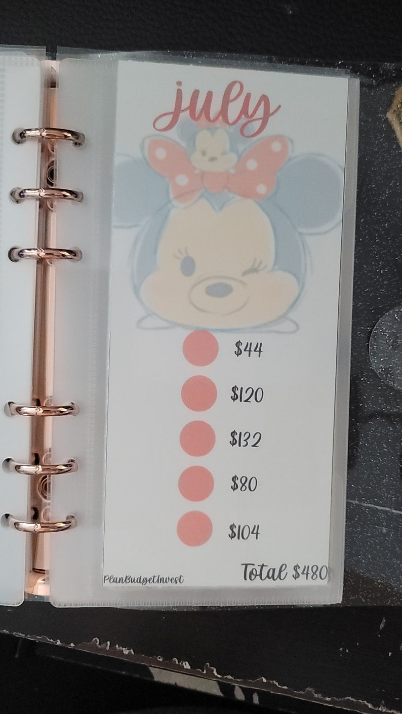 A6 Glitter Binder Minnie Mouse 5k Savings Challenge - Etsy