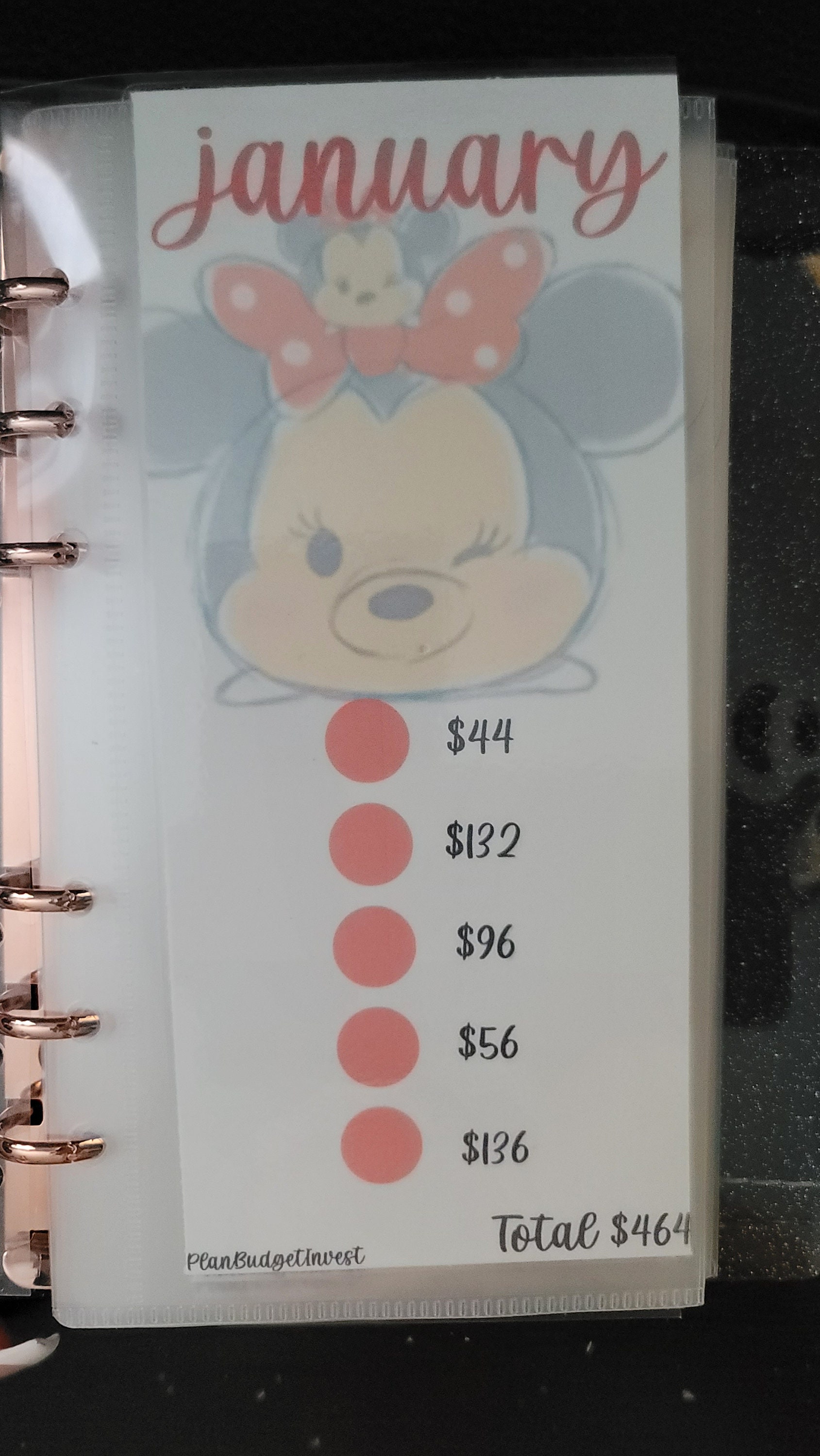 A6 Glitter Binder Minnie Mouse 5k Savings Challenge - Etsy
