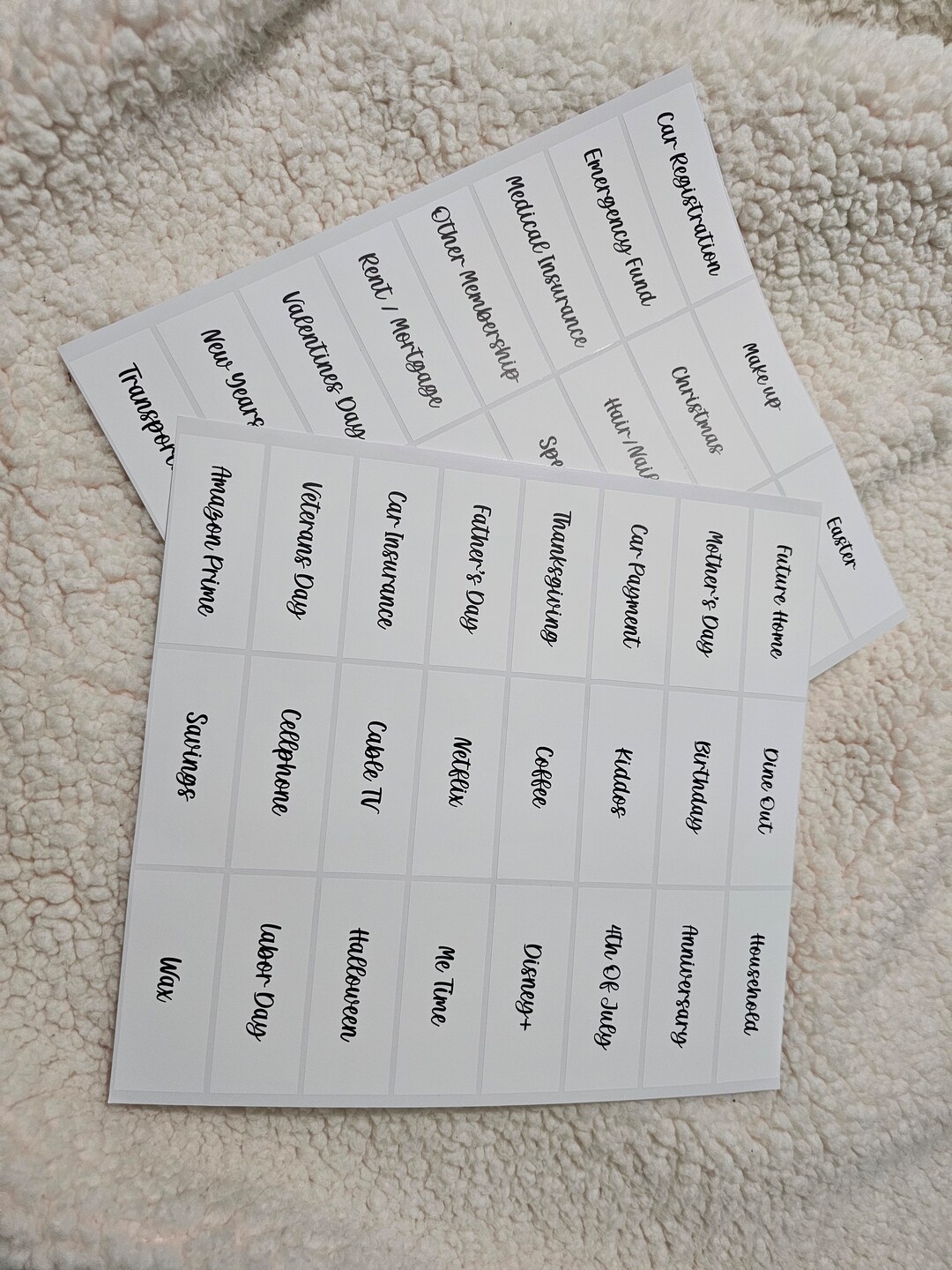 Cash Envelope Stickers, Preprinted 48 Budget Categories for Cash ...