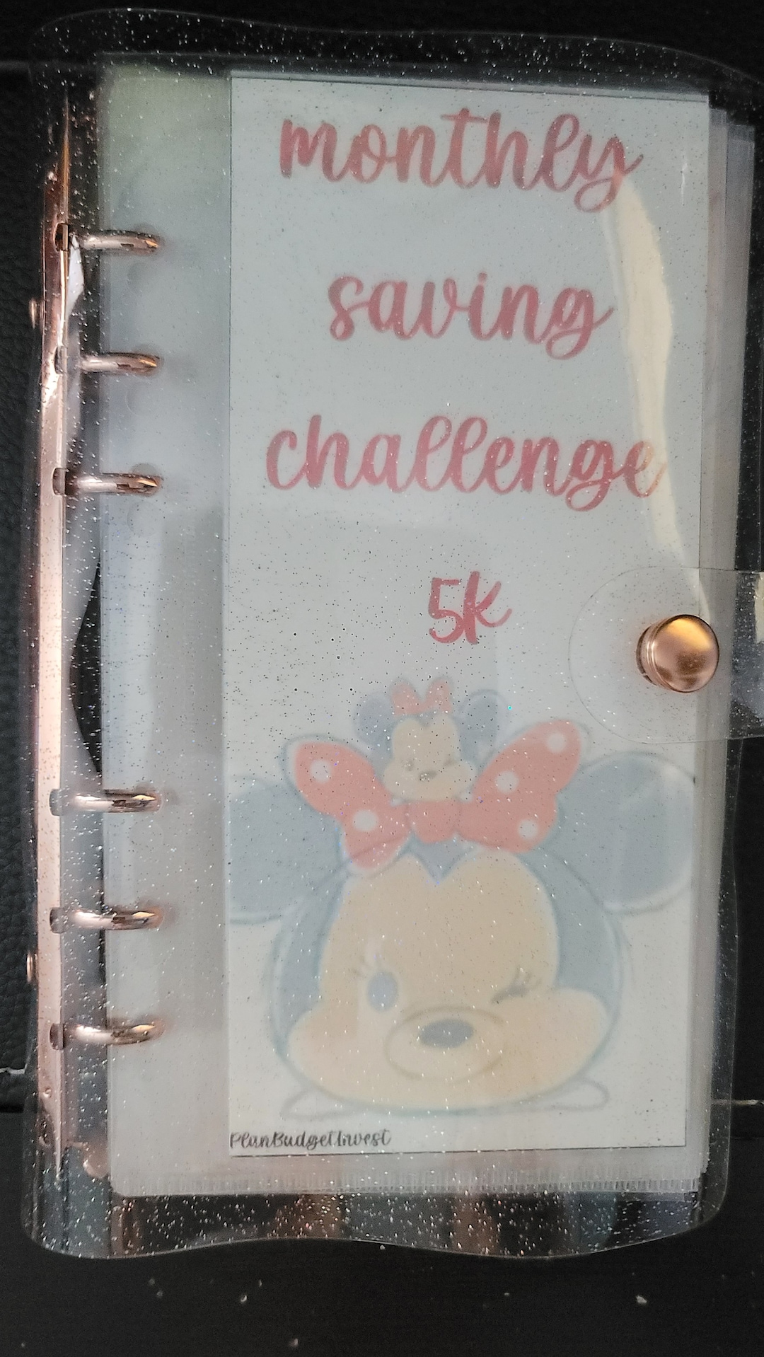 A6 Glitter Binder Minnie Mouse 5k Savings Challenge - Etsy