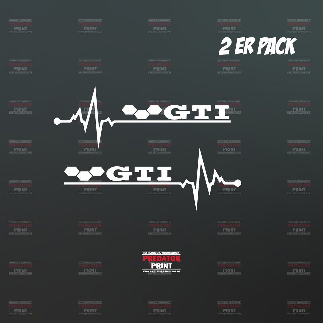 Vinyl Sticker Car Sticker Heartbeat GTI Hexagon 2-pack - Etsy