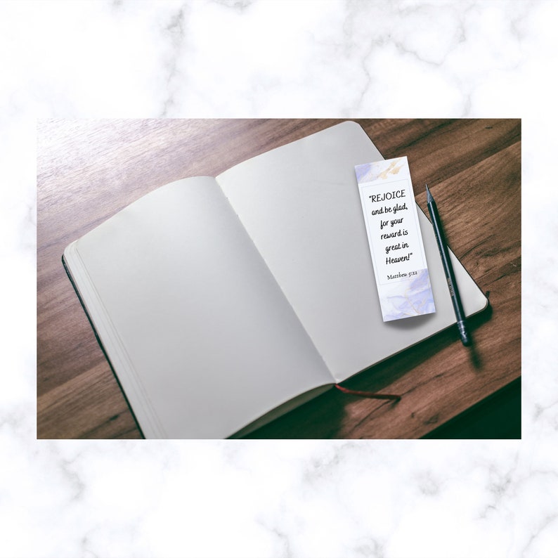 Minimalist Purple Bible Verse Bookmark About Rejoice, Printable, Easy ...