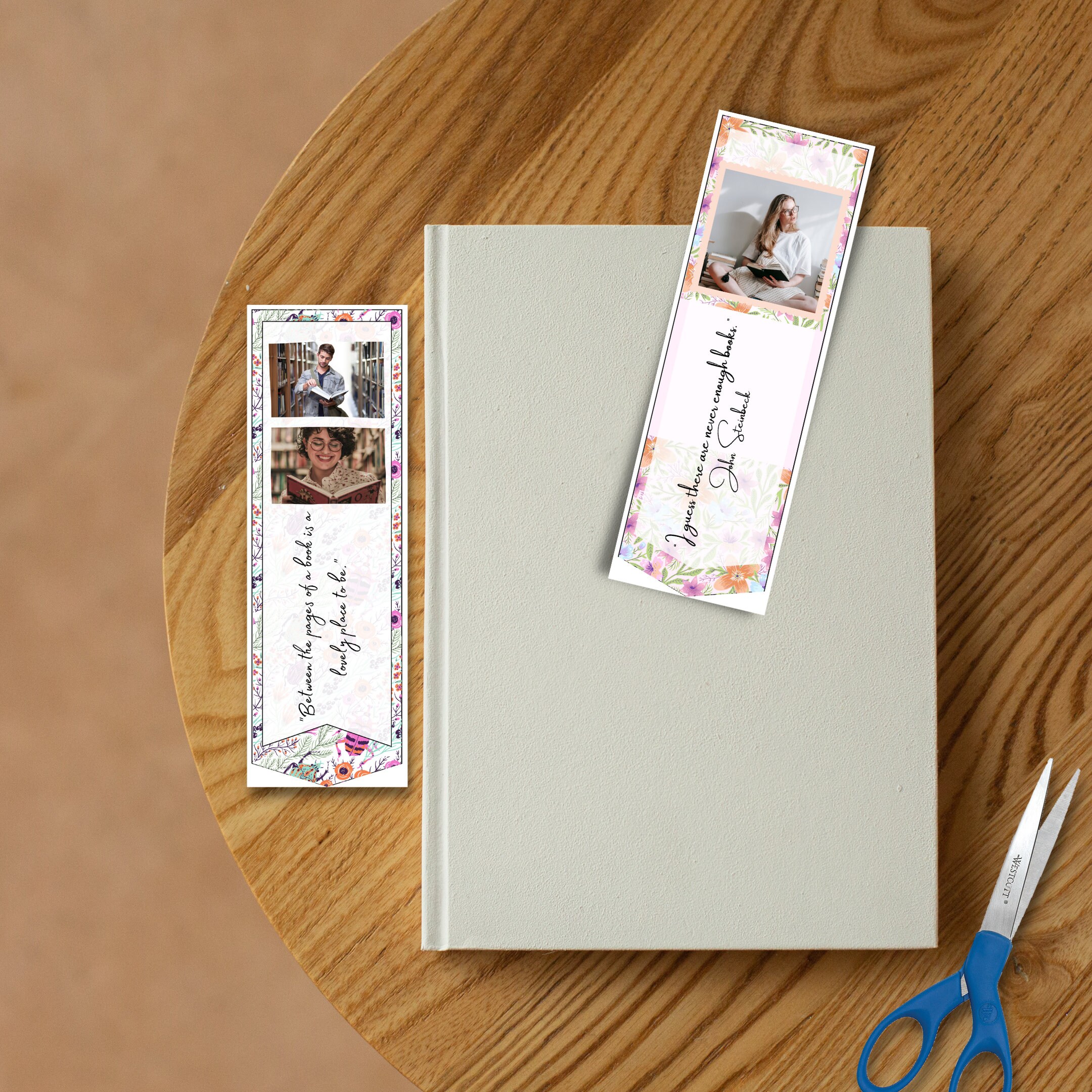 Editable Bookmarks Template, Bookworm Quotes, Add Your Own Picture ...