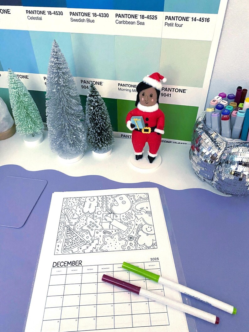 2025 Monthly Coloring Calendar Printable PDF Downloads | Seasonal ...