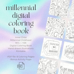 Millennial Digital Coloring Book - Etsy