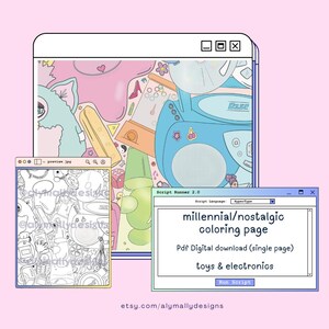 Millennial Nostalgic Coloring Page (single Page)— Digital Download PDF ...