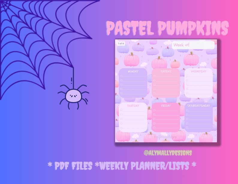 Pastel Pumpkin Weekly Planner - Etsy