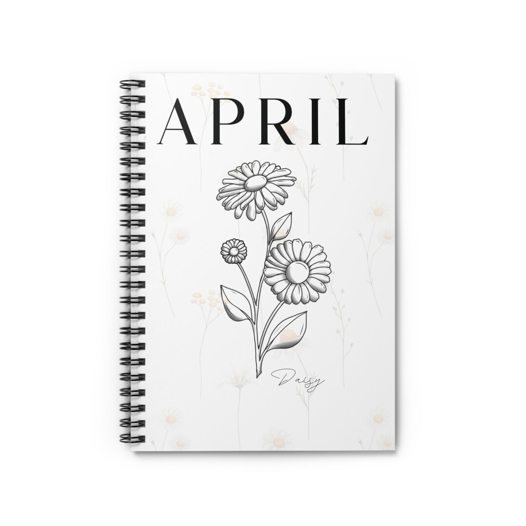 Floral Daisy Notebook, April Birth Flower Journal, Gift for Gardners - Etsy