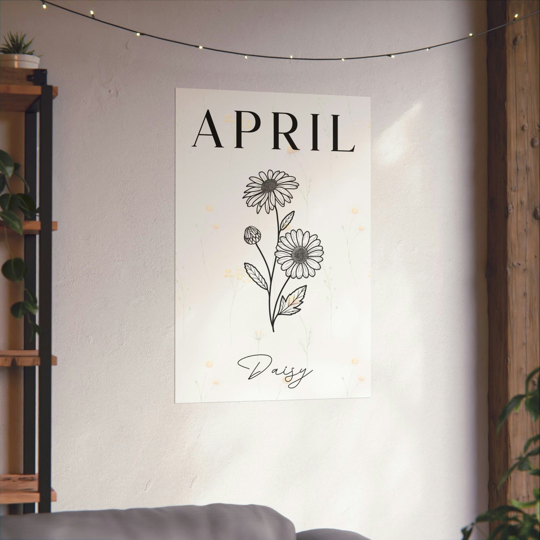 April Birth Flower, Daisy Wall Art, Tattoo Wall Art, Multiple Sizes ...