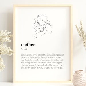 Mother Definition Print, Printable Art, Instant Download, Quote Print ...