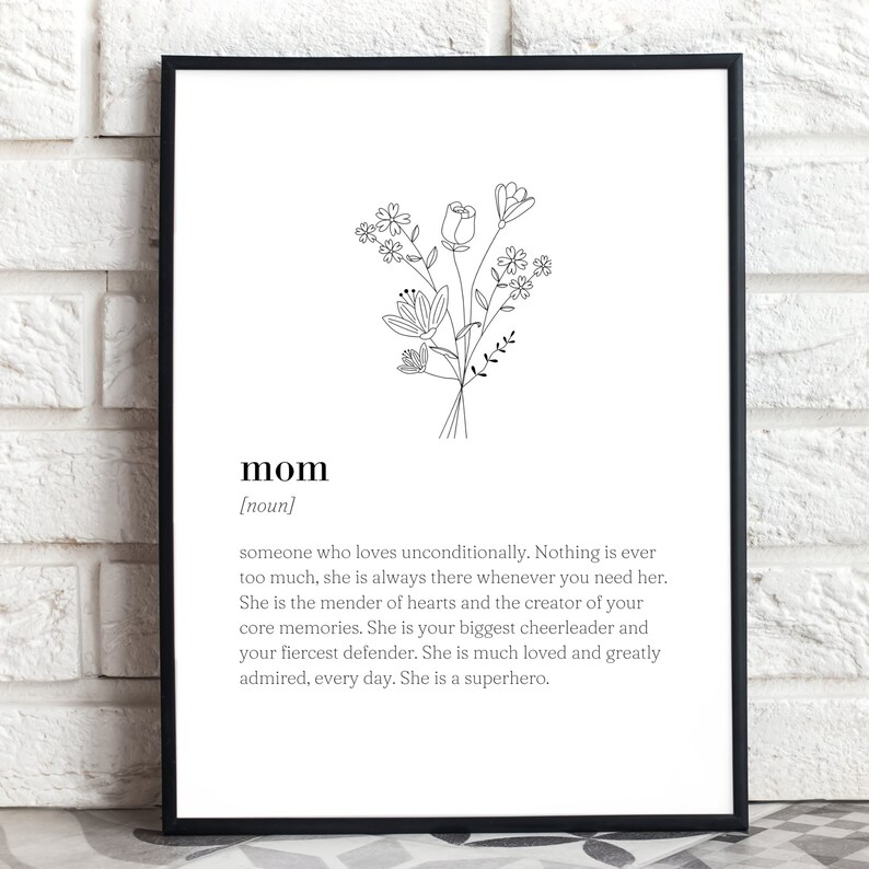 Mom Definition Print, Printable Art, Instant Download, Quote Print ...