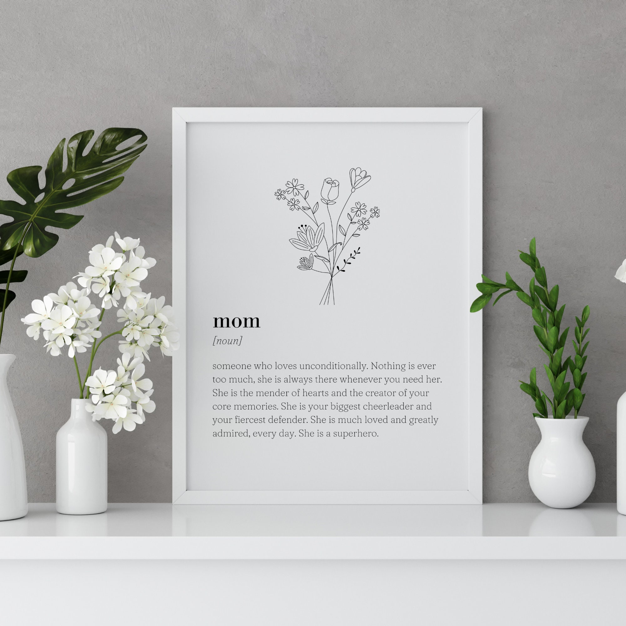 Mom Definition Print, Printable Art, Instant Download, Quote Print ...