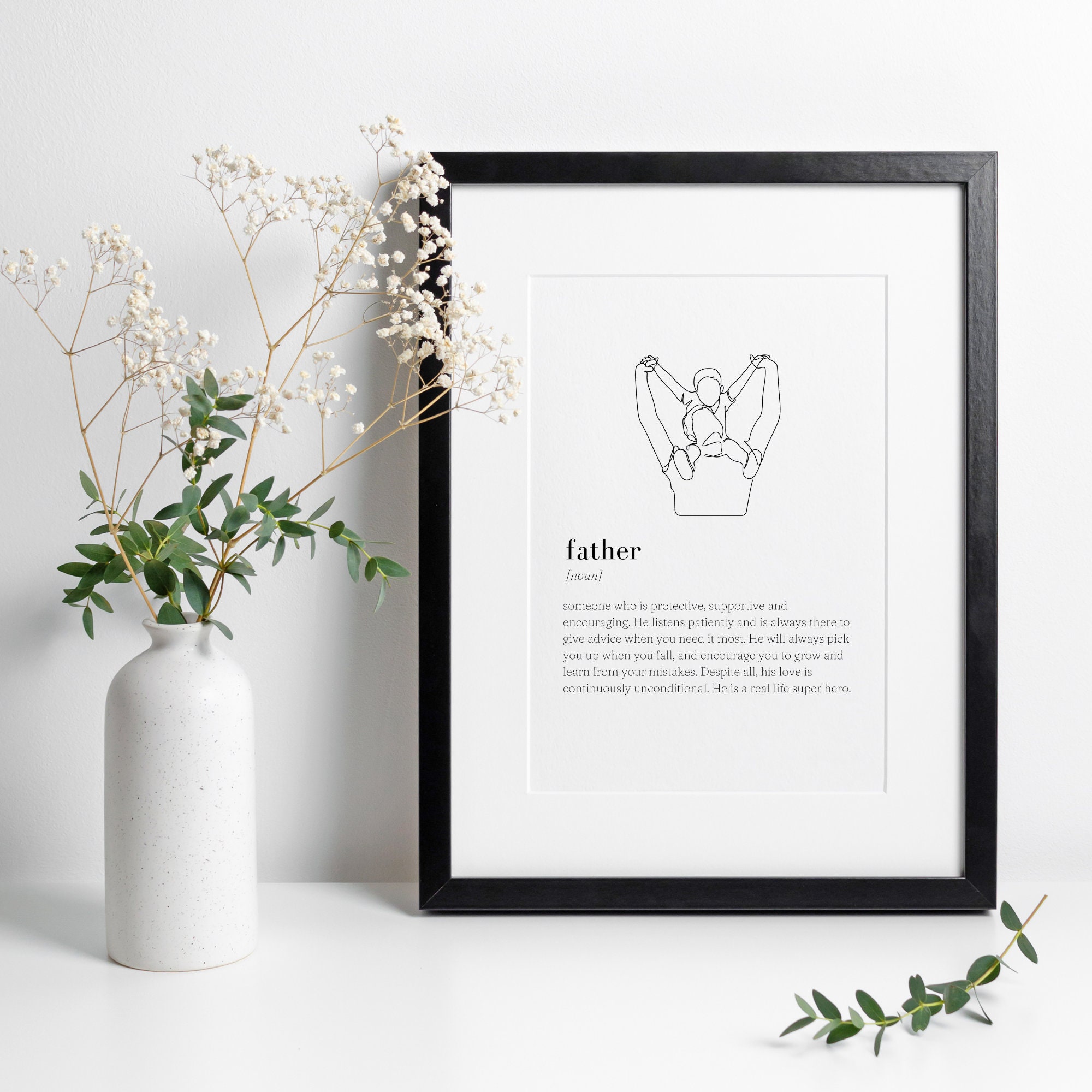 Father Definition Print, Printable Art, Instant Download, Quote Print ...