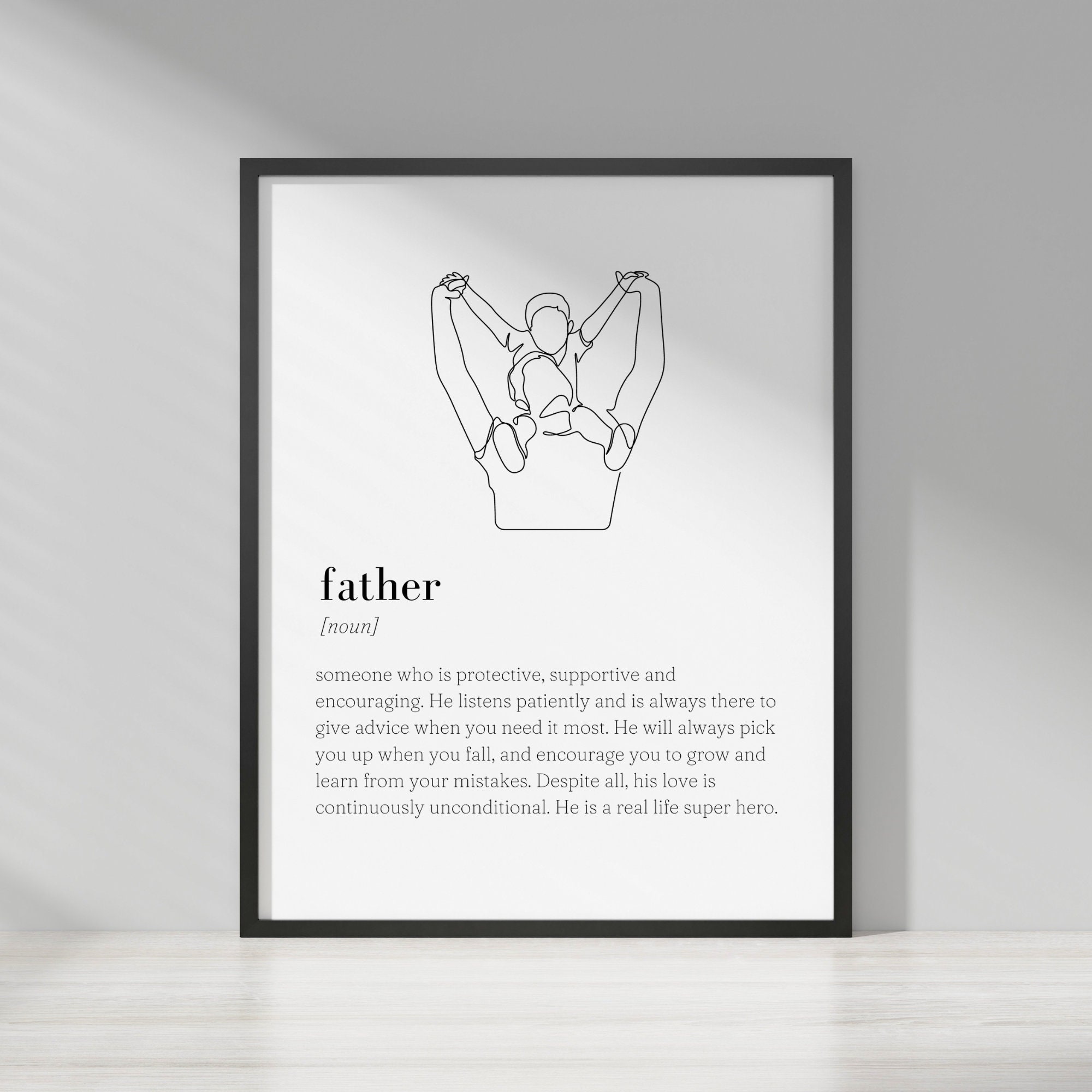 Father Definition Print, Printable Art, Instant Download, Quote Print ...
