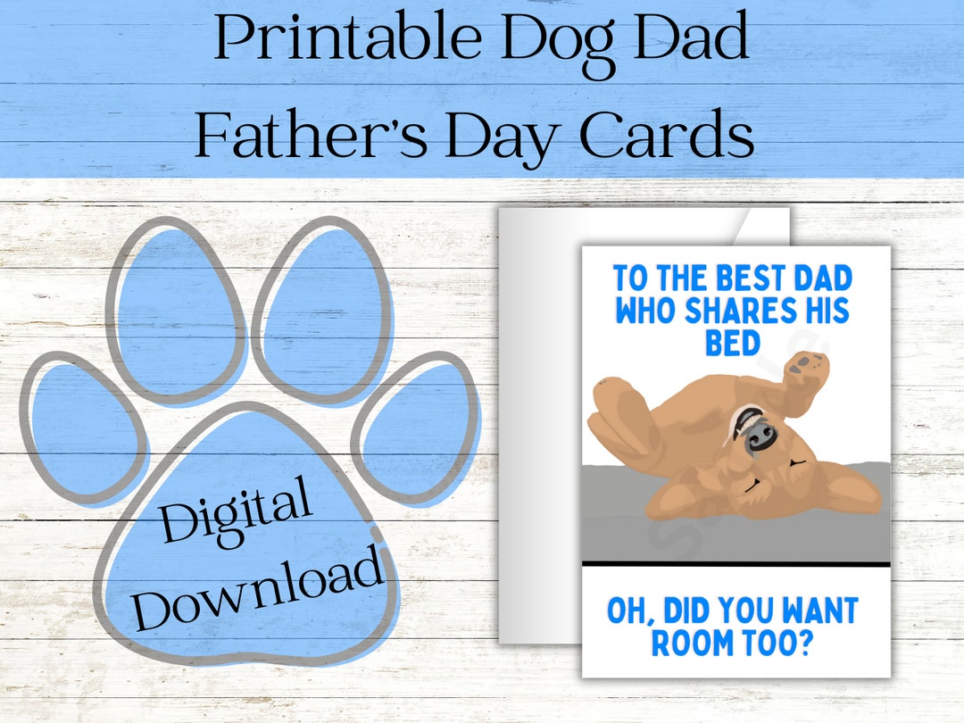 Dog Fathers Day Card Dog Dad Printable Card Fathers Day - Etsy