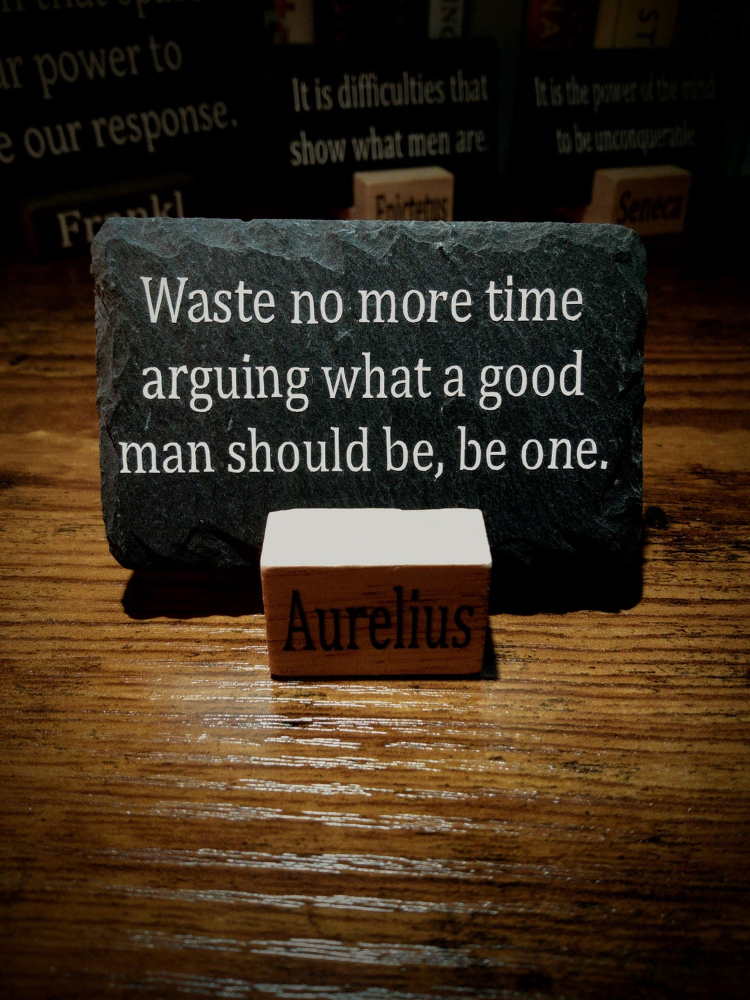 Ancient Stoic Philosophy Stone Slate Inscription Marcus - Etsy