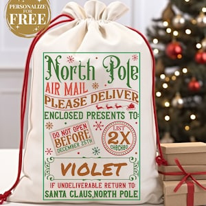 Large Personalized Santa's Sack, Jumbo Santa Claus Bag for Christmas ...