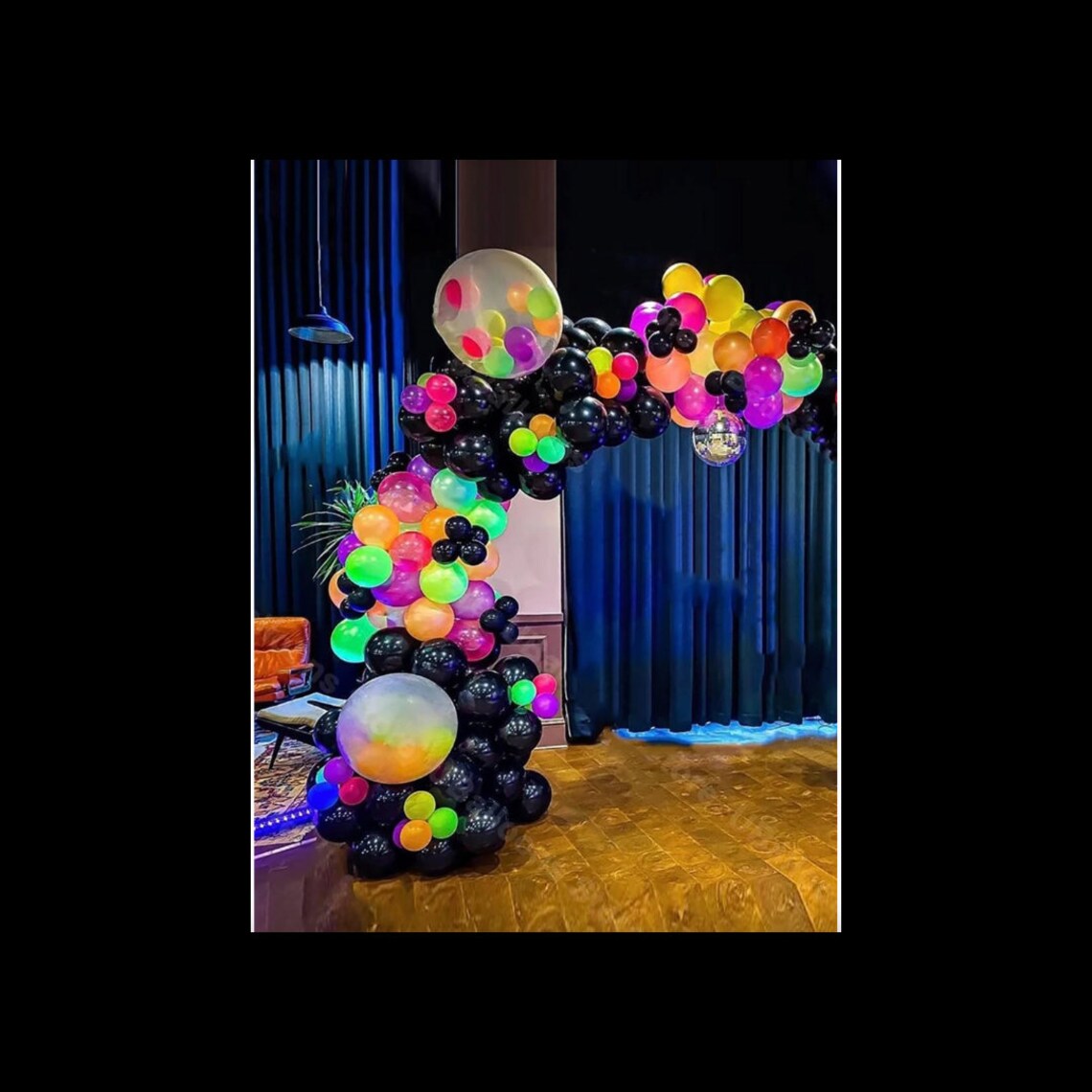 Neon & Black Balloon Arch - Etsy