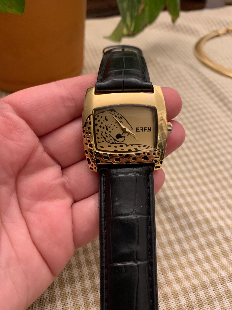 Vintage Effy and Trifari Bundle. Retro Effy Leopard Tank Watch Paired ...