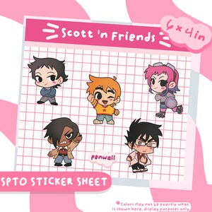 Scott Pilgrim Friends Sticker Sheet - Etsy