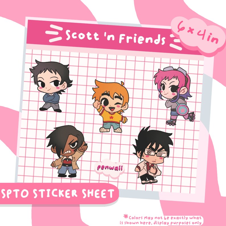Scott Pilgrim Friends Sticker Sheet - Etsy