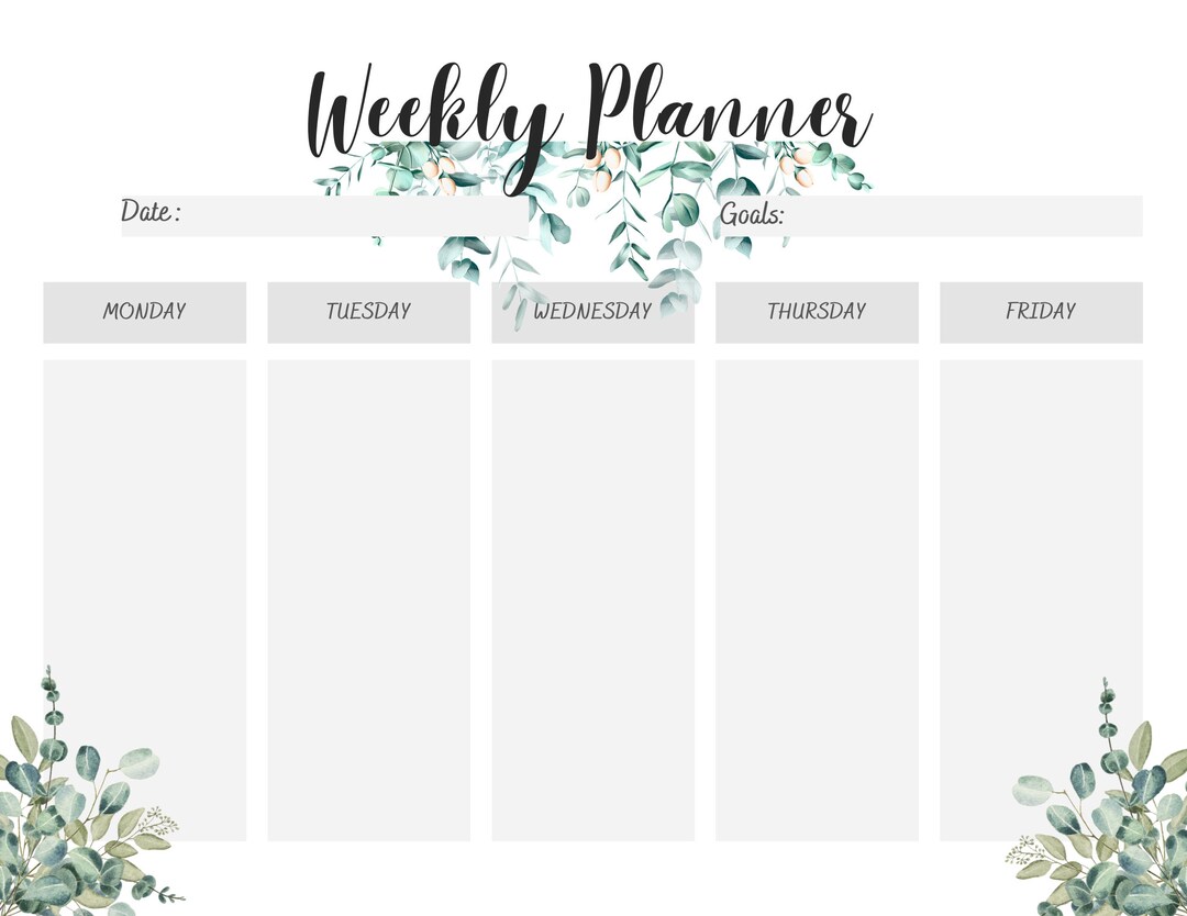 Weekly Floral Planner - Etsy