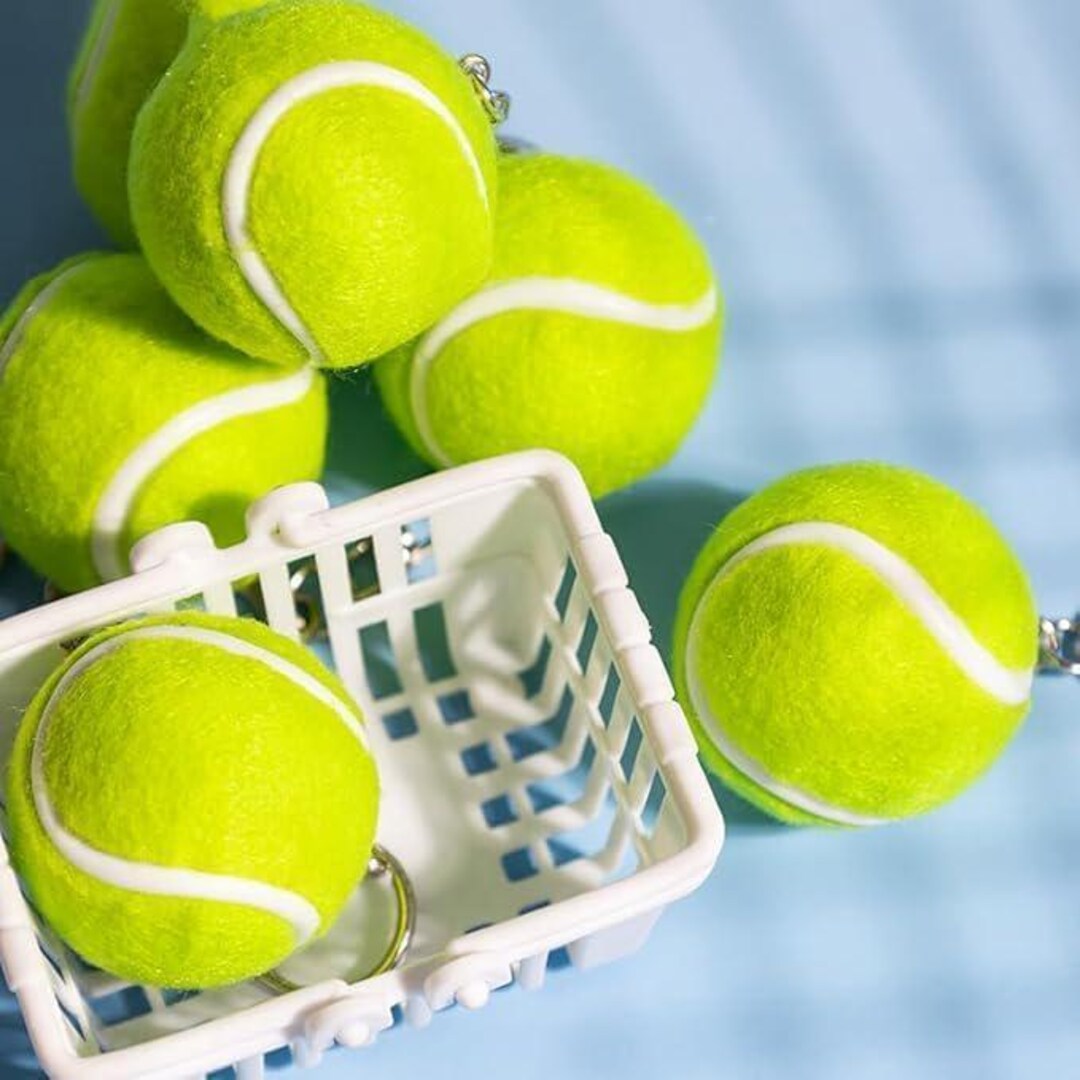 Mini Tennis Ball Metal Keychain X5 - Etsy