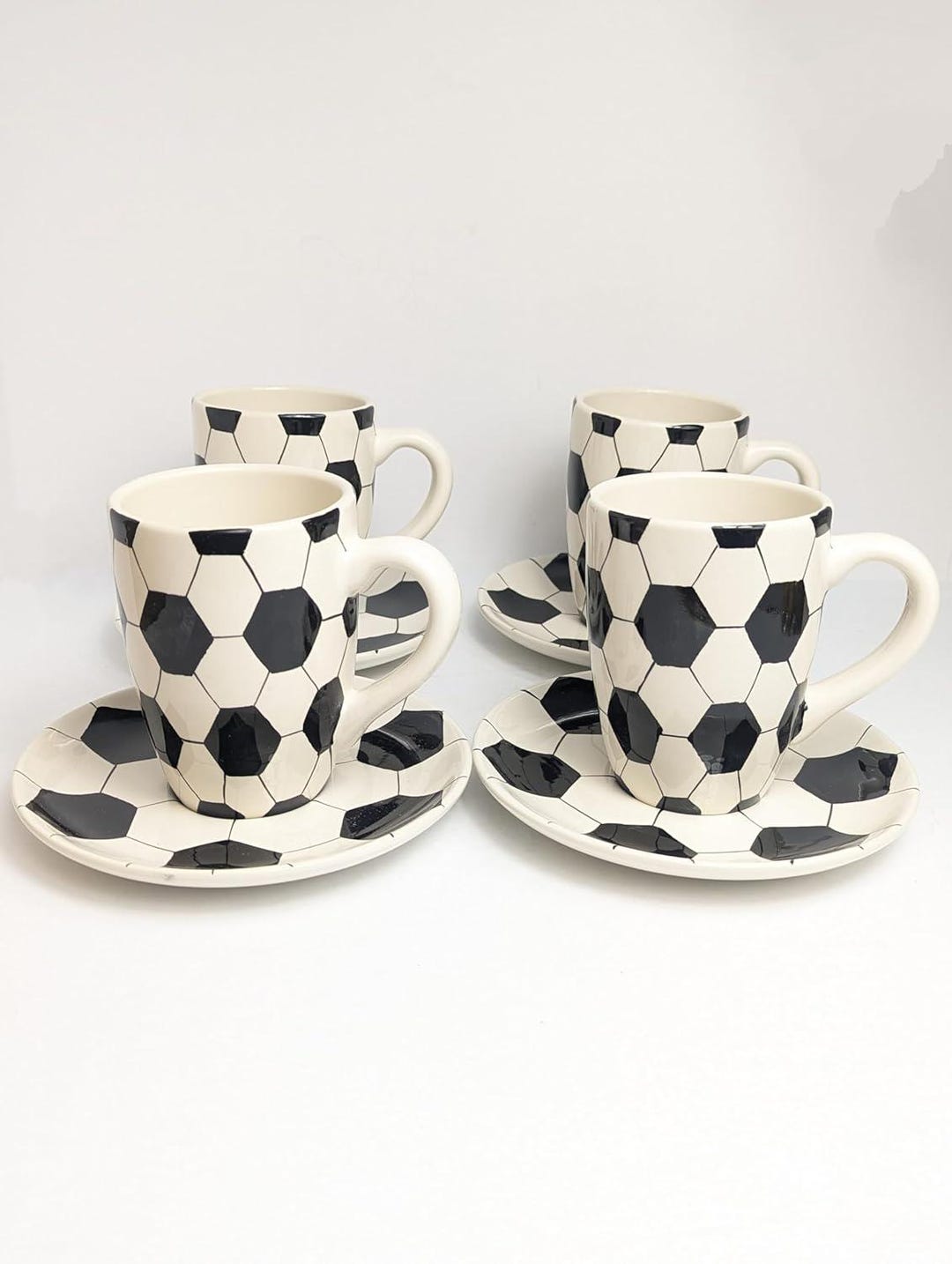 Set Soccer Mugs X 4 and 4 Soccer Plated (8 Pieces) - Etsy