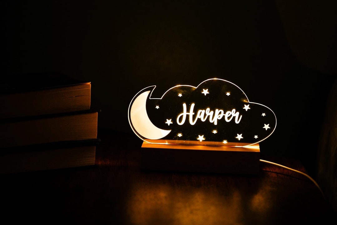 Personalized Acrylic Night Light, Custom Night Light, Baby Night Light ...