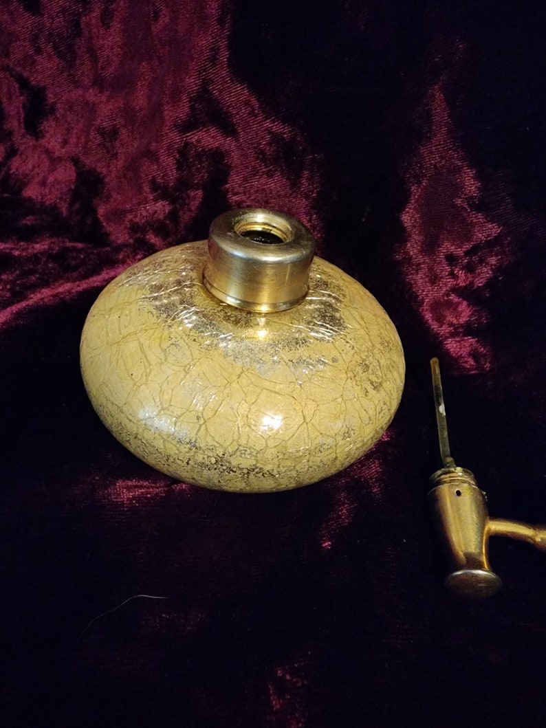 Vintage 1930's-1940's Silver Mercury-crackle Glass Atomizer With Gold ...