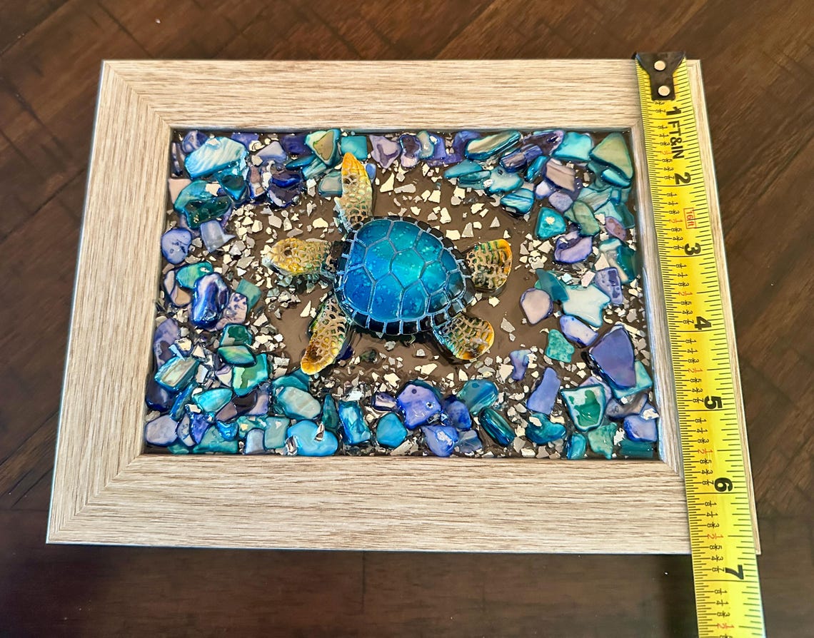DIY Resin Crushed Glass Art Kit With Turtle - Etsy