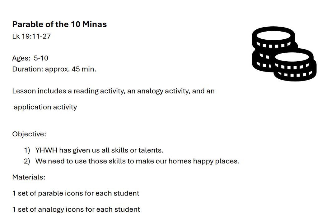 Parable of the 10 Minas - Etsy