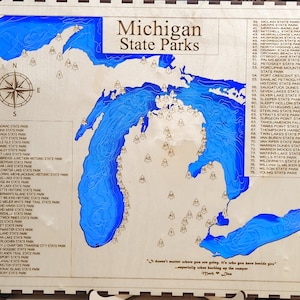 Michigan State Parks Map - Etsy