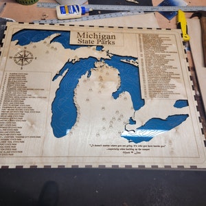 Michigan State Parks Map - Etsy
