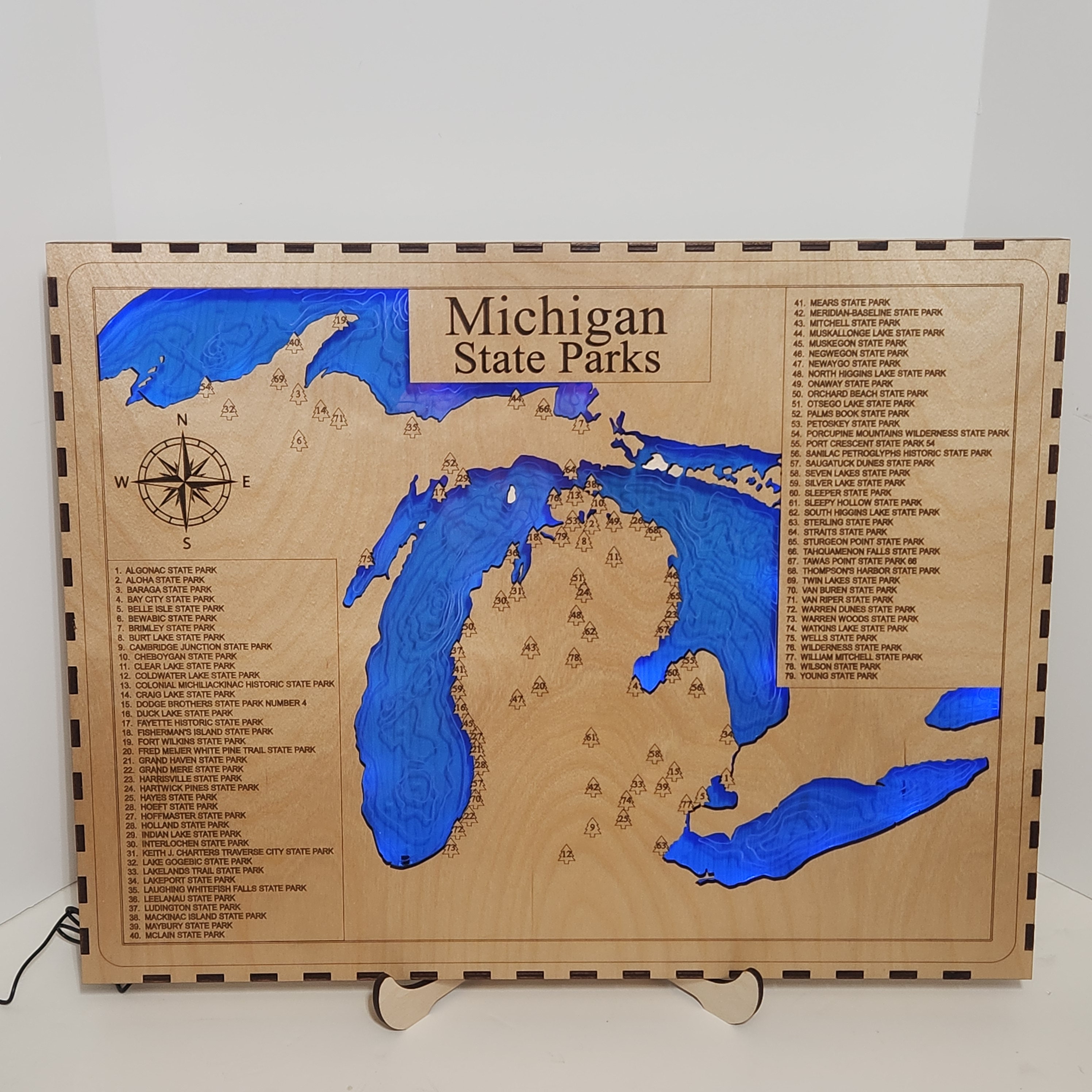 Michigan State Parks Map - Etsy