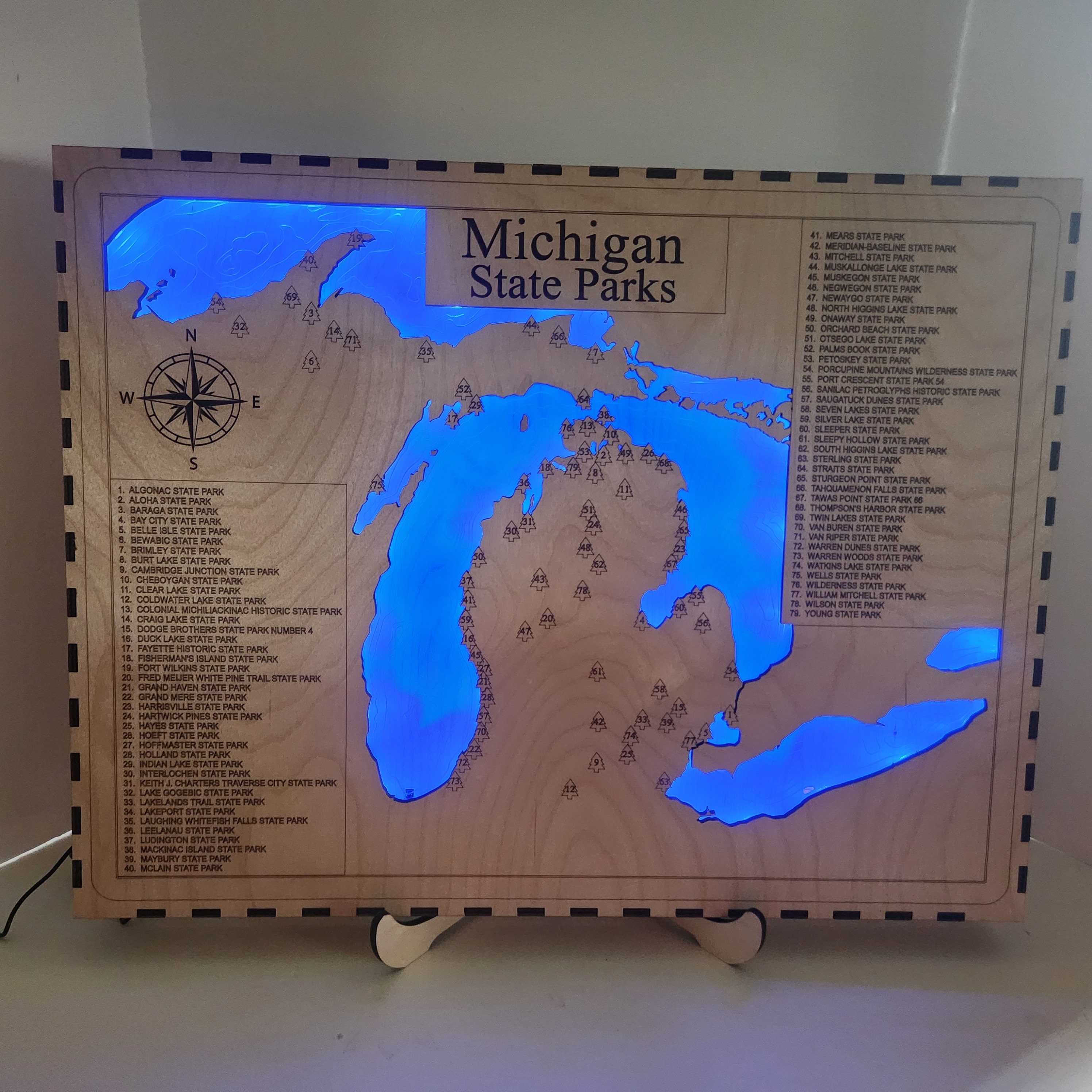 Michigan State Parks Map - Etsy