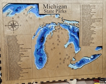 Michigan State Parks Map - Etsy