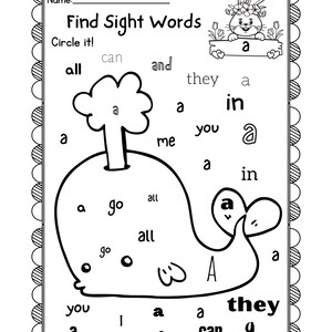 Printable Pre-k Preschool Kindergarten Worksheets - Etsy