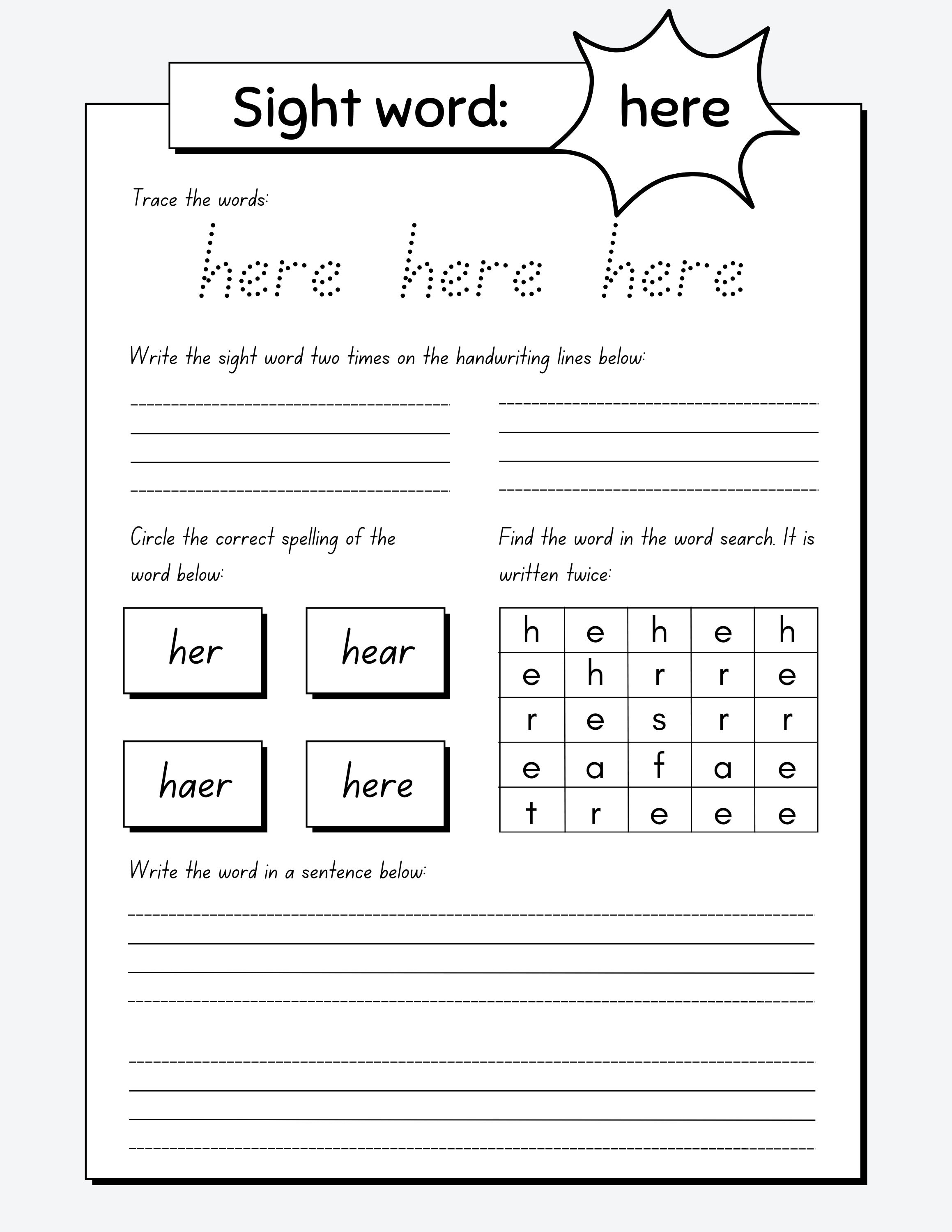 Printable Pre-k Preschool Kindergarten Worksheets - Etsy