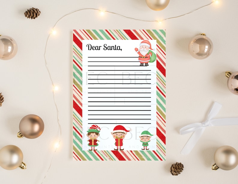 Dear Santa Letter PDF Fillable Letter Digital Download ONLY Printable ...