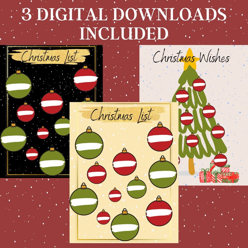 Ornament Christmas Wish List PDF Digital Download 3 Pages Included ...