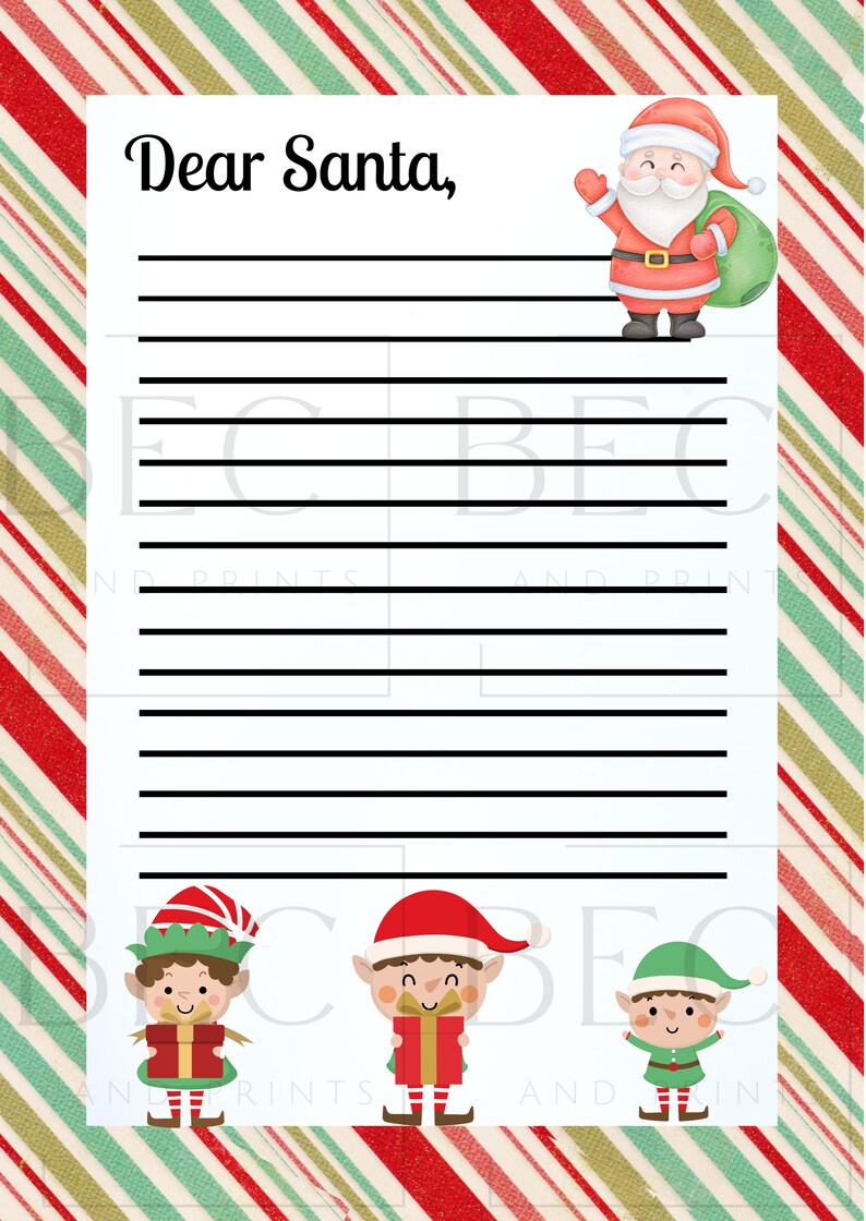 Dear Santa Letter PDF Fillable Letter Digital Download ONLY Printable ...