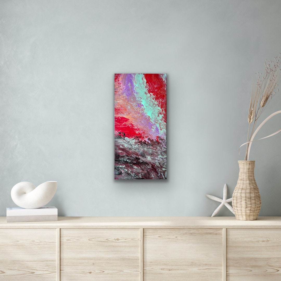 Dusky Vibes Abstract Fluid Art Painting: Handmade Acrylic Pour - Etsy