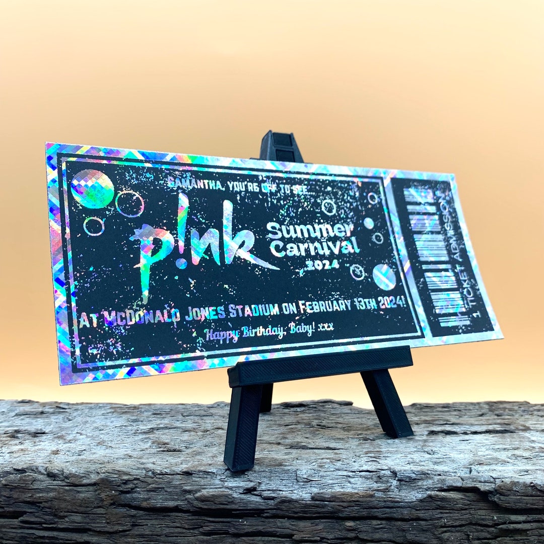 Pink Ticket, Pnk Concert, Souvenir, Concert Ticket, Foil, Foil Ticket ...