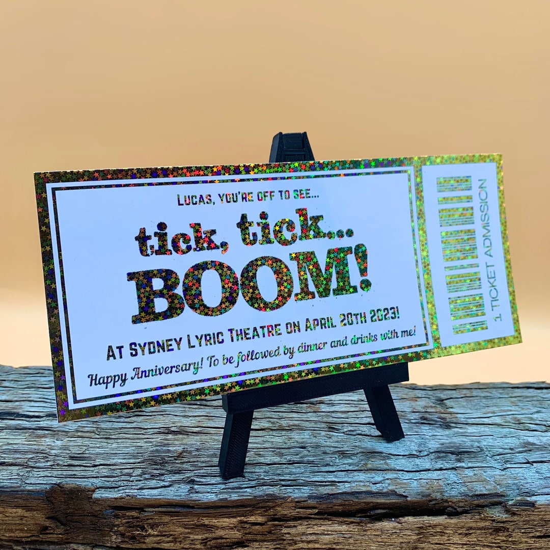 Tick Tick Boom Ticket, Souvenir, Theatre Ticket, Concert Ticket, Foil ...