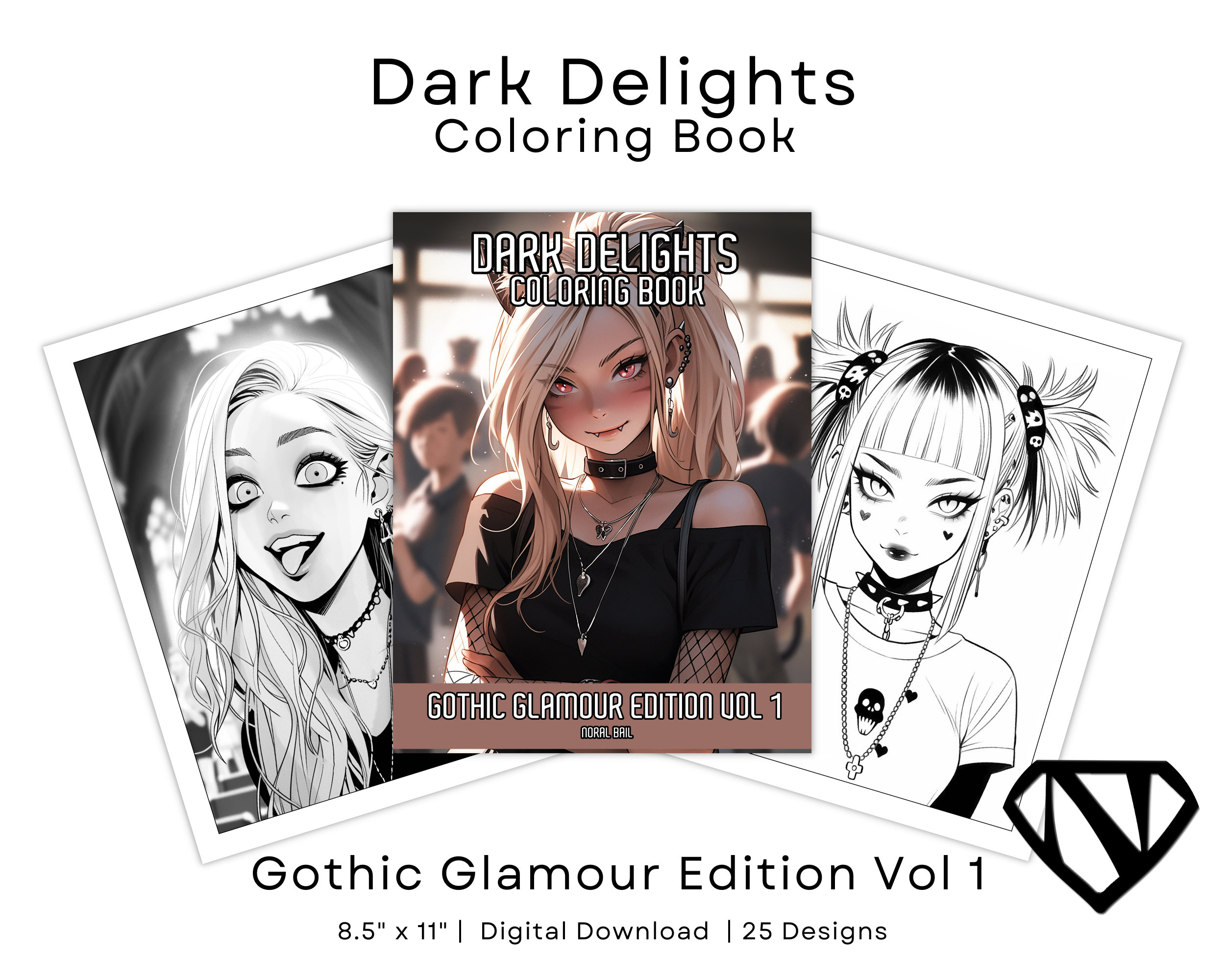 Dark Delights Coloring Book: Gothic Glamour Edition Vol 1 - Etsy