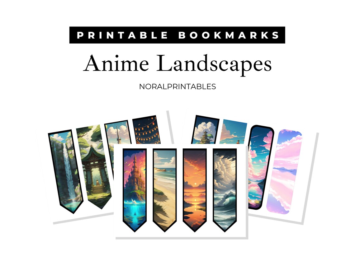 Anime Landscape Bookmarks: 44 Fantasy Art Designs (printable PDF) - Etsy