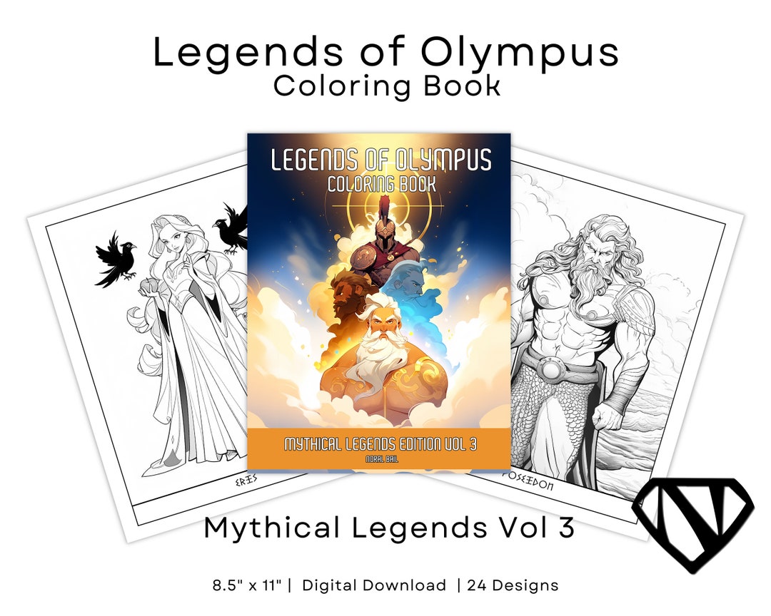 Legends of Olympus Coloring Book: Mythical Legends Vol 3 - Grayscale ...