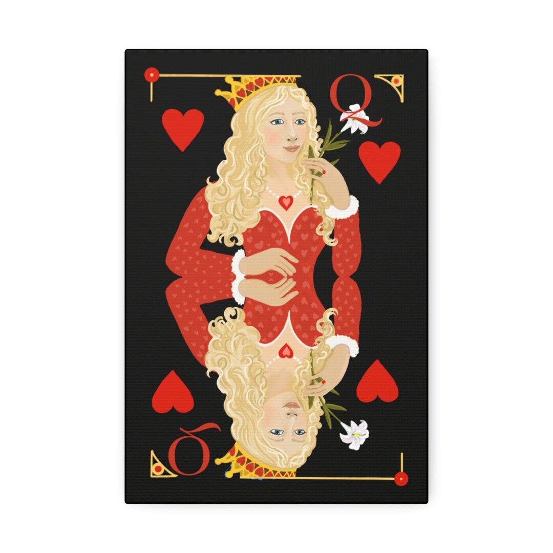 Queen of Hearts Digital Artworks on Canvas - Etsy