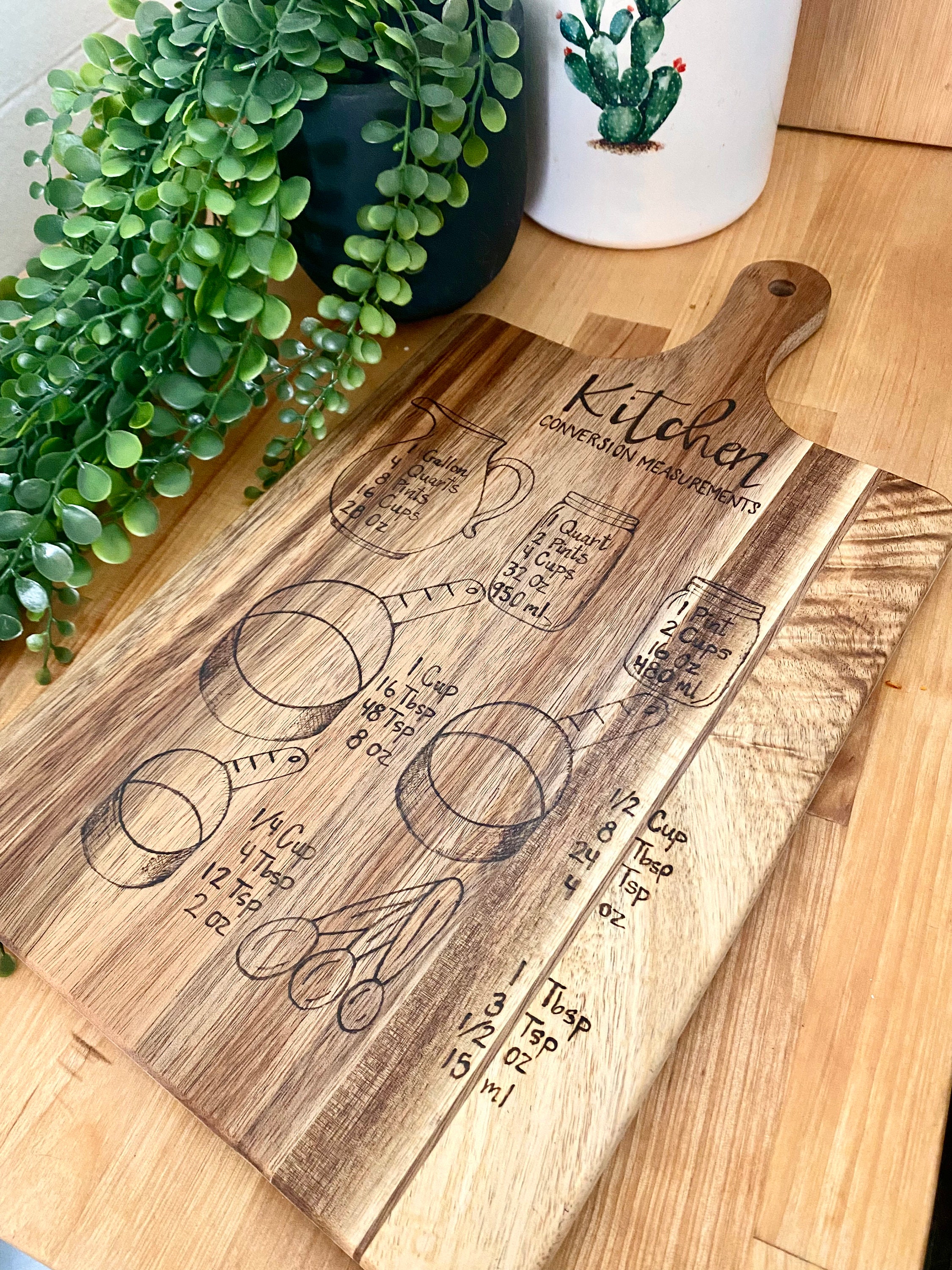 Kitchen Cutting Board | Conversion Chart Cutting Board - Etsy